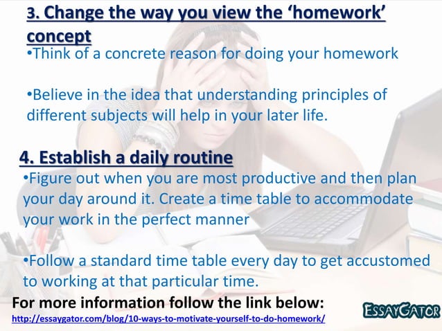 10 ways to motivate yourself to do homework | PPT