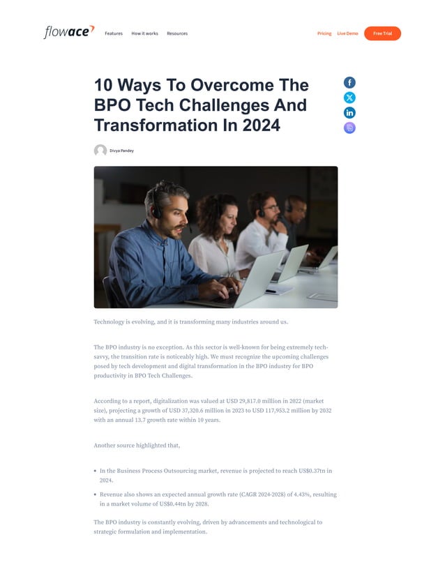 10 Ways To Overcome The BPO Tech Challenges And Transformation In 2024.pdf