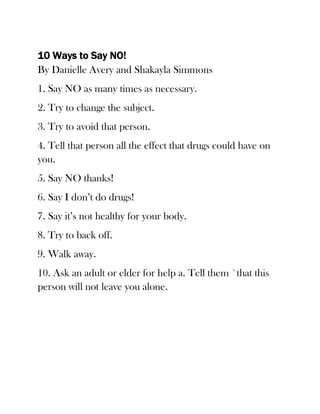 Tenways to say no | DOCX