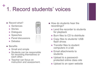10 Ways To Use Sound Files | PPT