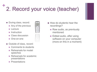 10 Ways To Use Sound Files | PPT