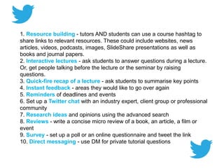 10 Ways to use Twitter in Teaching | PPTX