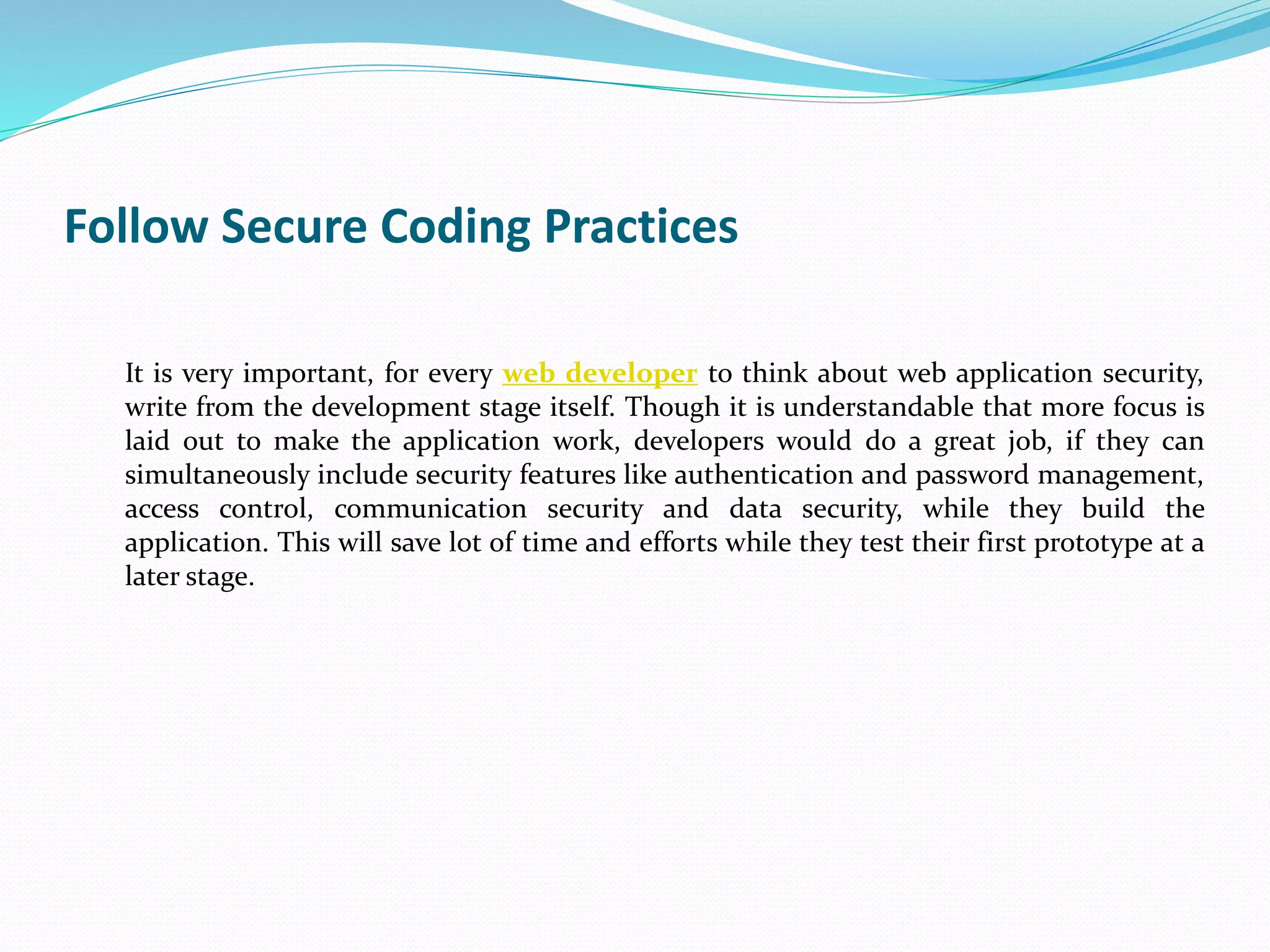 10 web application security best practices for 2020 | PPT