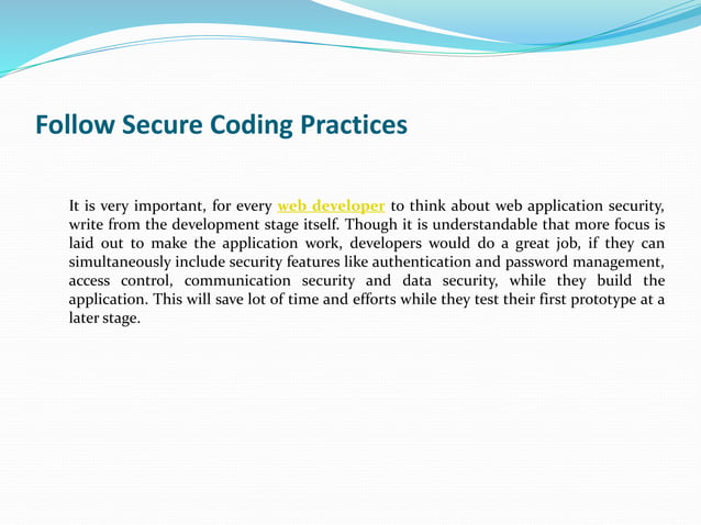 10 web application security best practices for 2020 | PPT