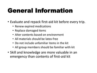 10 wfa wilderness first aid kits | PPTX