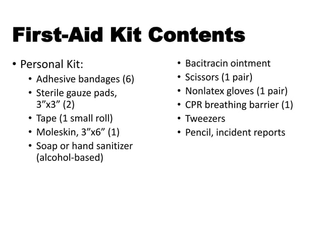 10 wfa wilderness first aid kits | PPTX | First Aid | Injuries