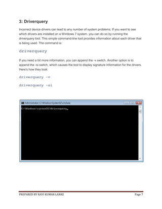 10 windows 7 commands every administrator should know | PDF