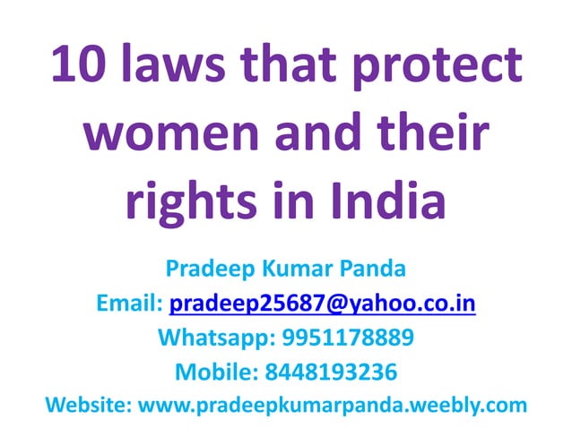 10 laws that protect women and their rights in India | PPTX