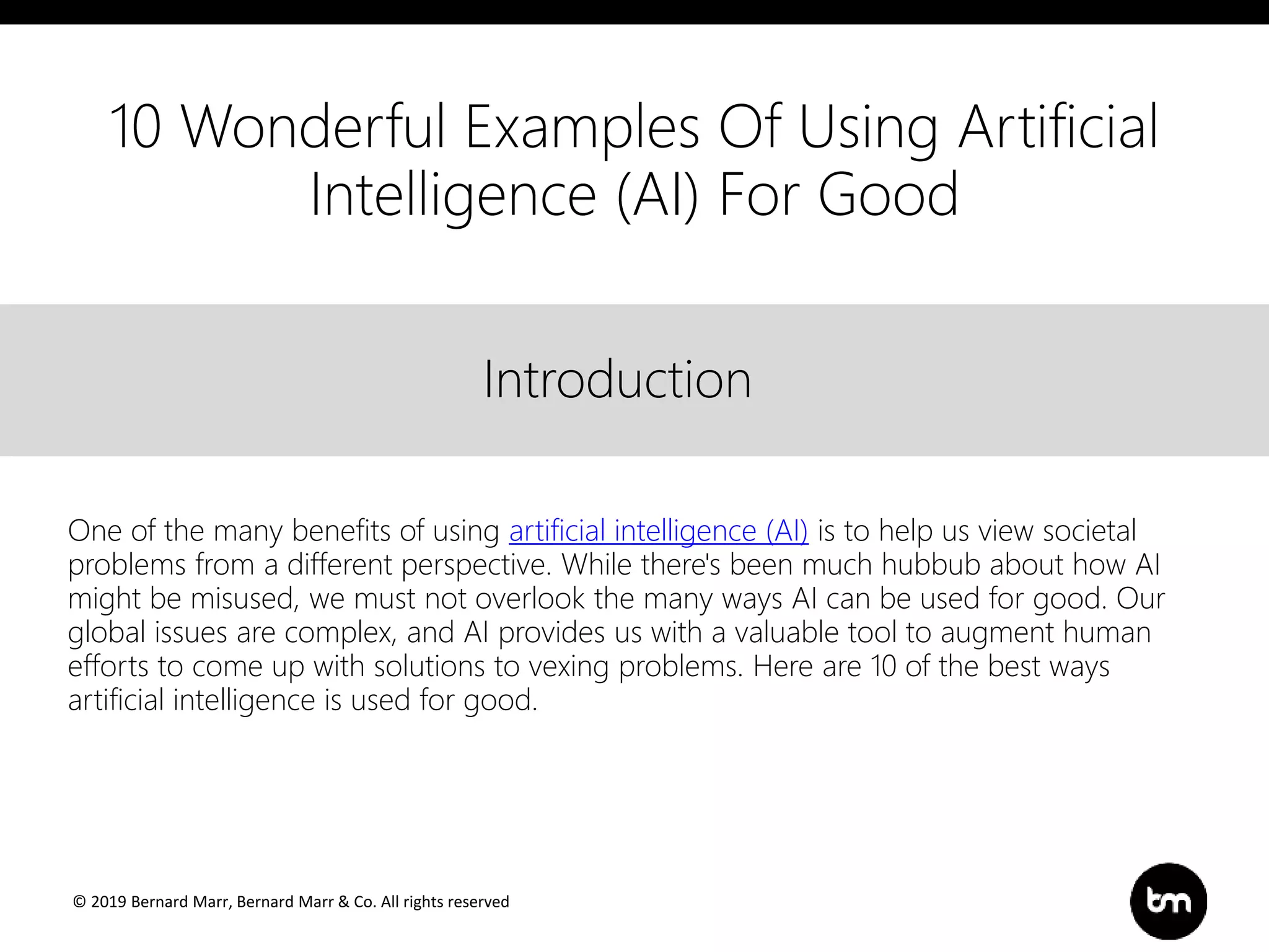 10 Wonderful Examples Of Using Artificial Intelligence (AI) For Good | PPT