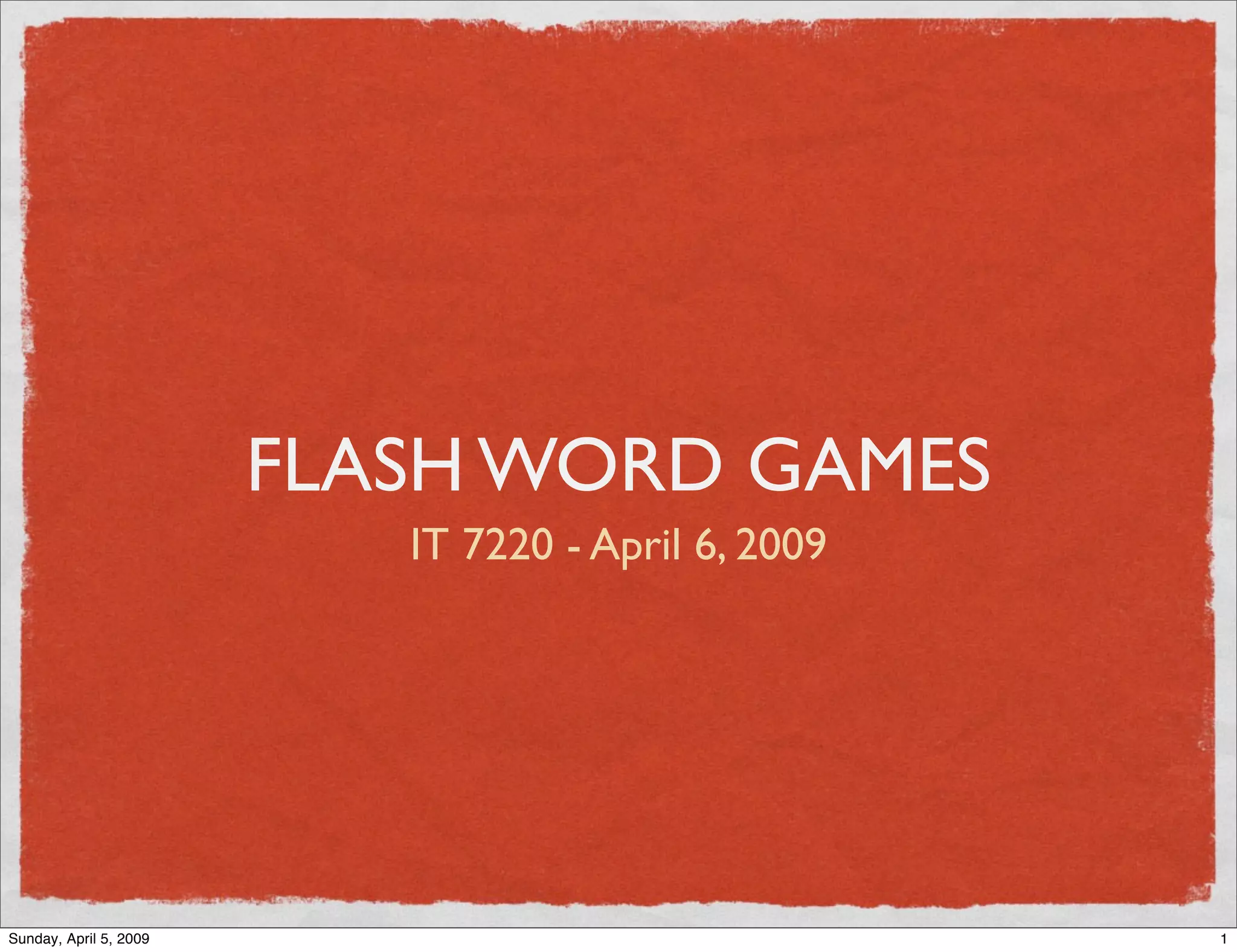 Flash Word Games | PDF