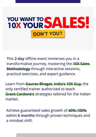 Sales Training Programs By Gaurav Bhagat | PDF