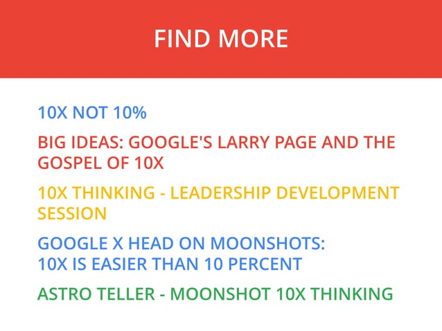 10x THINKING: innovation mindset from google | PDF