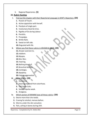 10 year papers compilation of Repertory | PDF