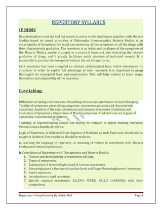 10 year papers compilation of Repertory | PDF