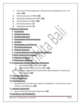 10 year papers compilation of Repertory | PDF