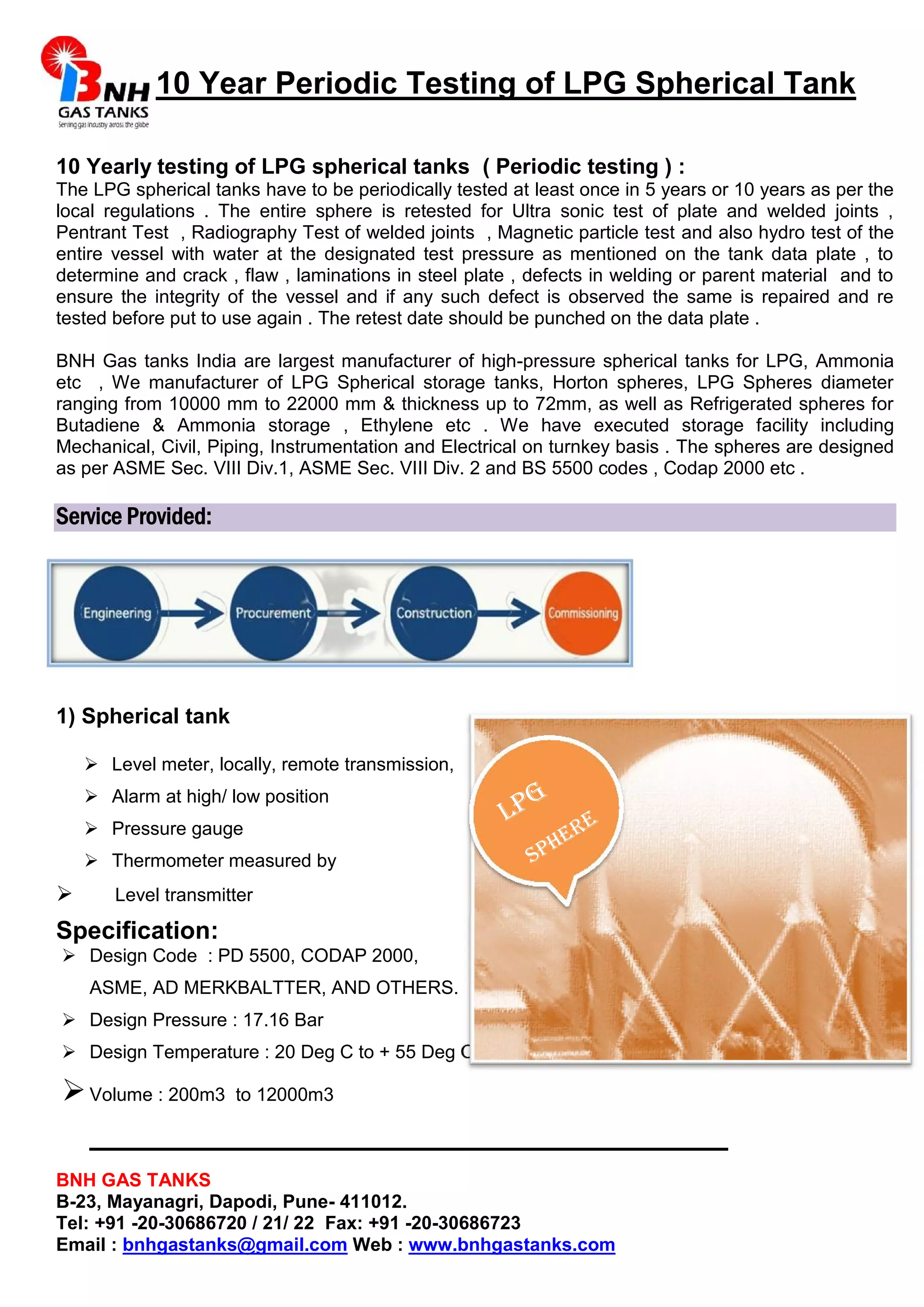 10 year periodic testing of lpg spherical tank | PDF