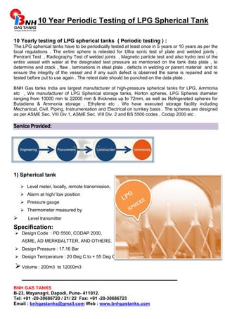 10 year periodic testing of lpg spherical tank | PDF