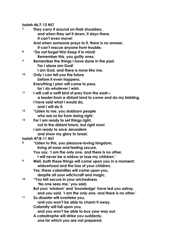11-01-20, Isaiah 46;3-13, God Acts | PDF