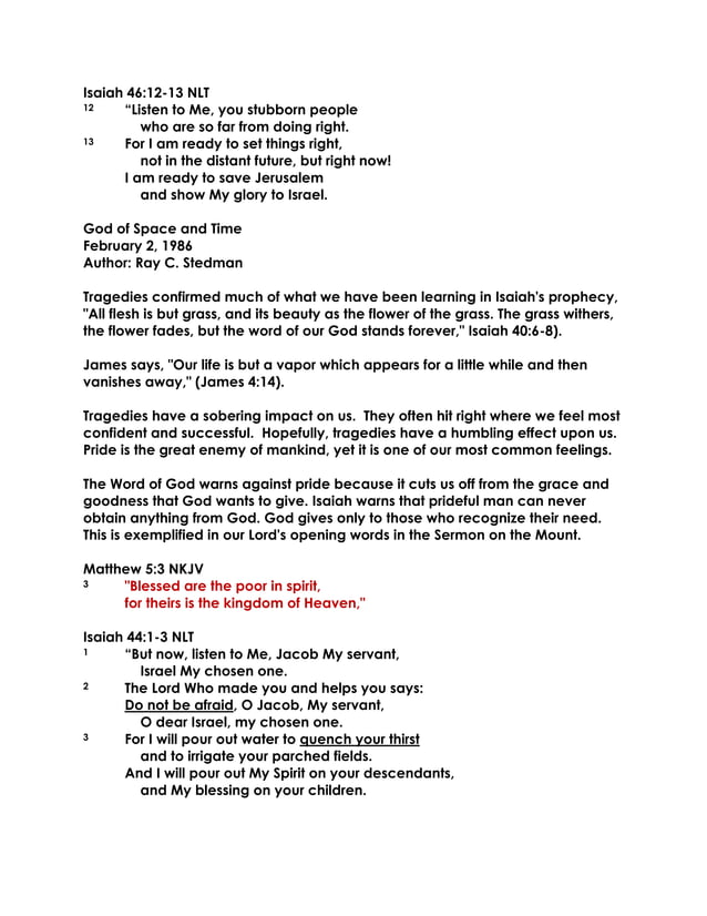 11-01-20, Isaiah 46;3-13, God Acts | PDF