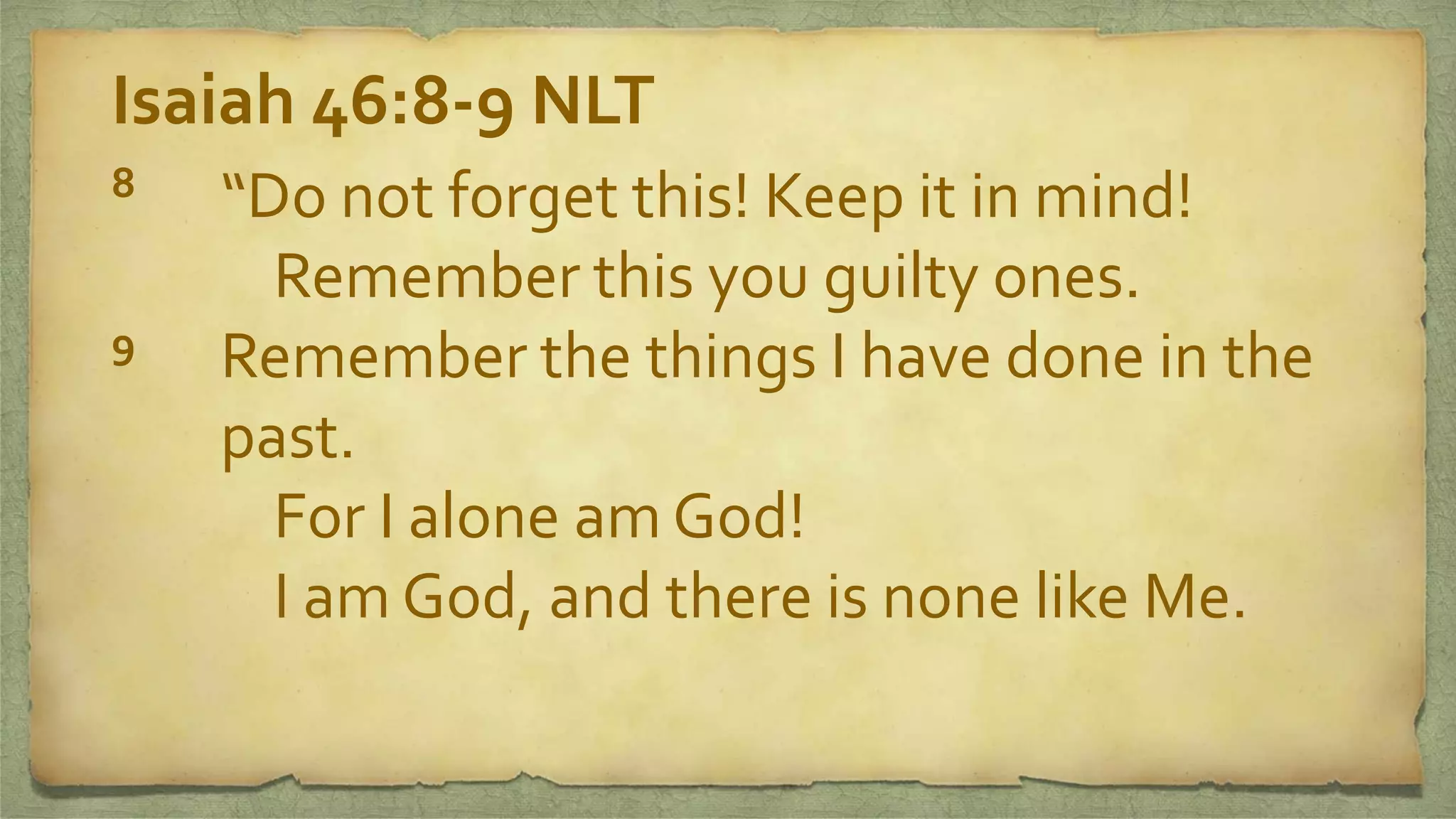 11-01-20, Isaiah 46;3-13, God Acts | PPT