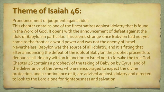 11-01-20, Isaiah 46;3-13, God Acts | PPT