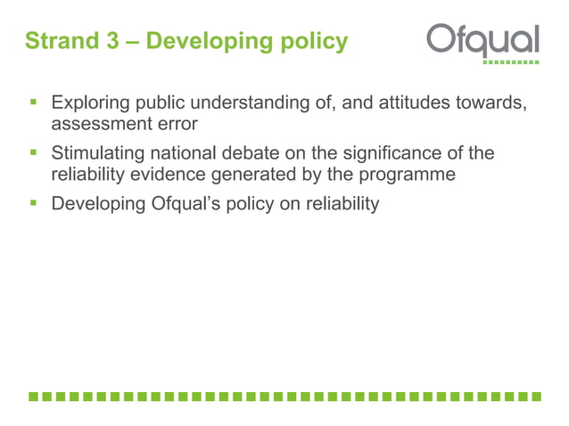 The Reliability Programme: Leading the way to better tests and ...