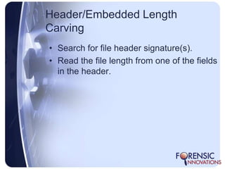 Advances in File Carving | PPTX