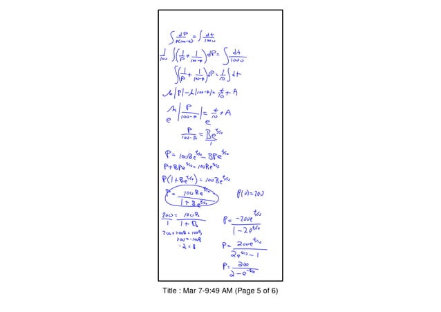 AP Calculus BC: 11-07 Harvard Text, Logistic Model! | PDF