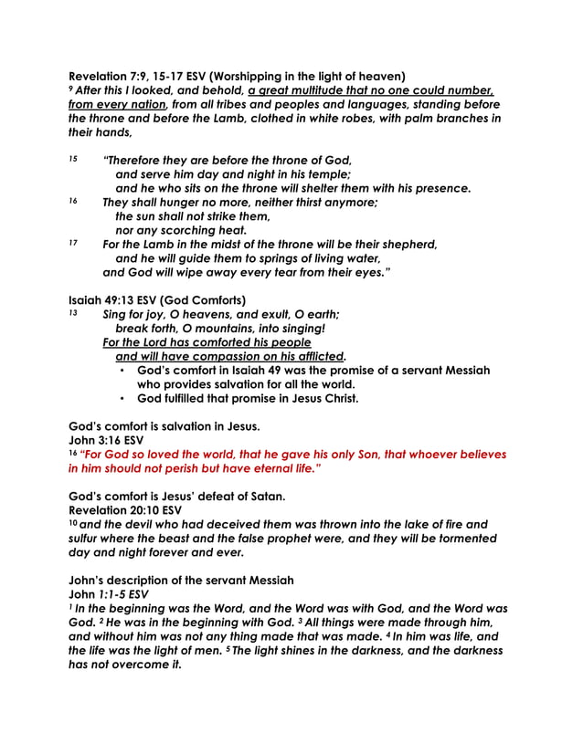 11-08-20, Isaiah 49;1-13, God Comforts | PDF