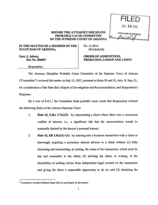 Gary Jaburg order of admonition | PDF | Legal Services Industry ...