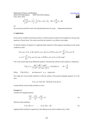 11.[104 111]analytical solution for telegraph equation by modified of sumudu transform elzaki ...