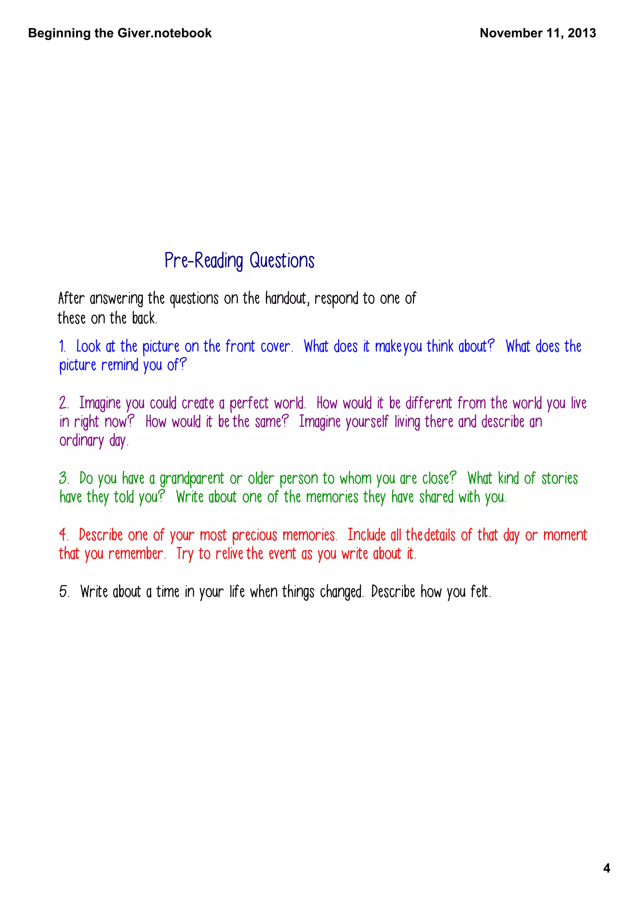 11 11-13 intro to the giver | PDF