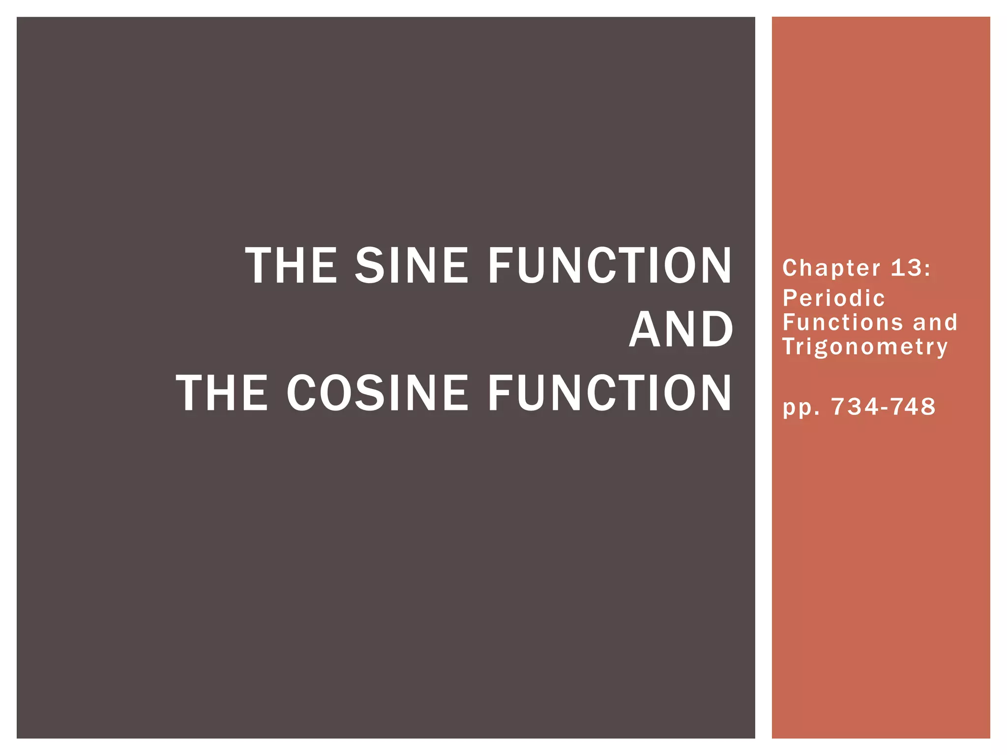 Sine and Cosine Functions Ppt | PPTX