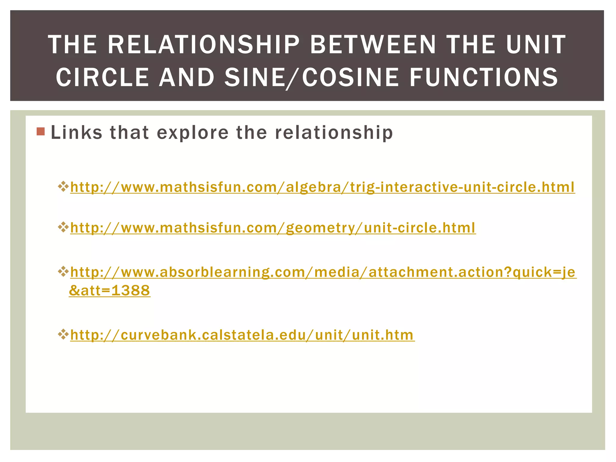 Sine and Cosine Functions Ppt | PPTX