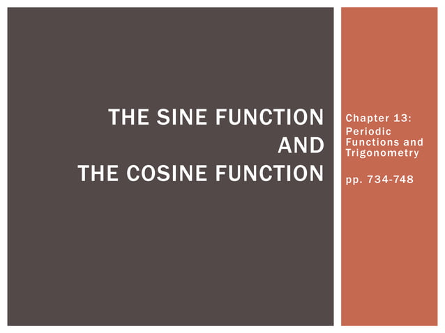 Sine and Cosine Functions Ppt | PPTX