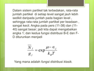 Fungsi Distribusi Klasik & Perbandingan Fungsi distribusi pada Partikel ...