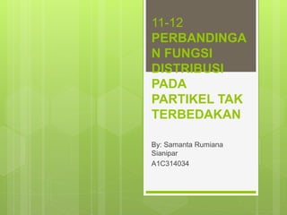 Fungsi Distribusi Klasik & Perbandingan Fungsi distribusi pada Partikel ...