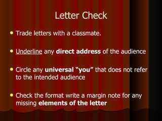 11 12 - 13 - audience theater -letter speech | PPT