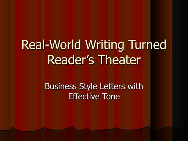 11 12 - 13 - audience theater -letter speech | PPT
