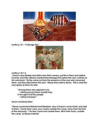 11-12-17, Leviticus 9;15-24 & 10;1-3, Set Apart, The Priesthood | PDF
