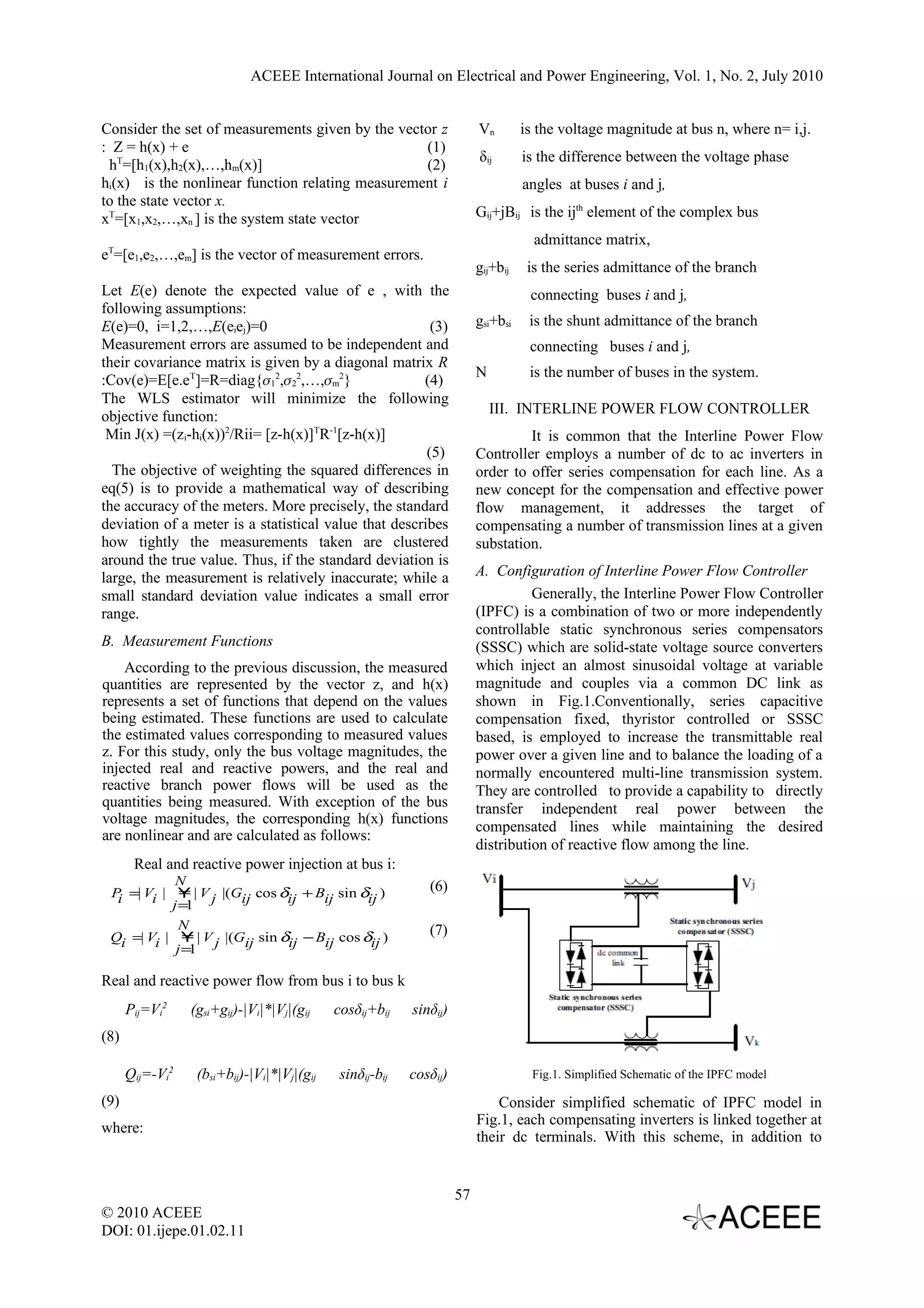State Estimation Of Power System With Interline Power Flow Controller Pdf
