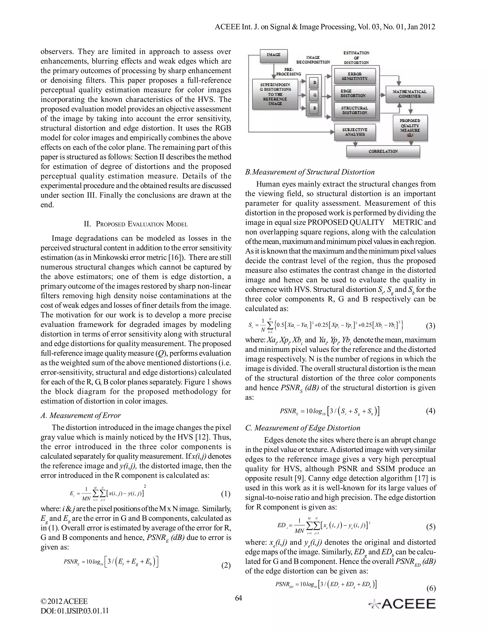 A HVS based Perceptual Quality Estimation Measure for Color Images | PDF
