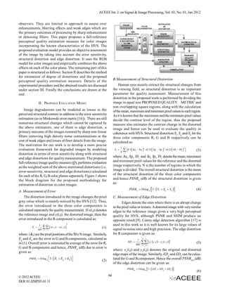 A HVS based Perceptual Quality Estimation Measure for Color Images | PDF