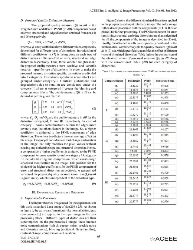A HVS based Perceptual Quality Estimation Measure for Color Images | PDF