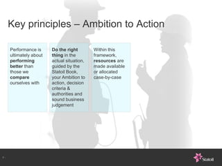 Implementing Statoil’s Ambition to Action management model | PDF