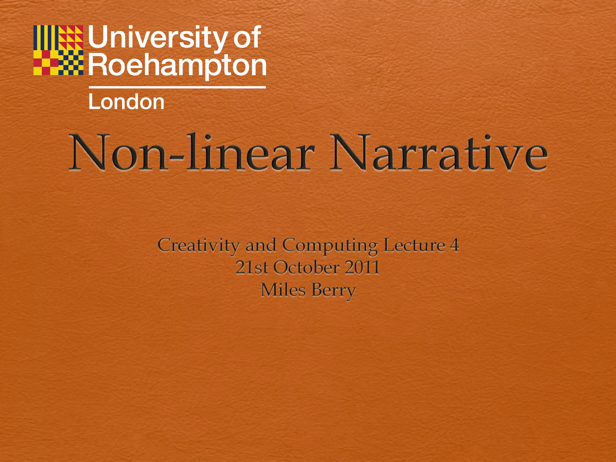 Non-linear narrative | PPT