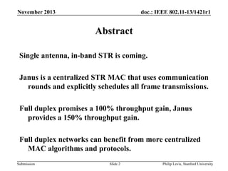 STR Radios and STR Media Access | PPTX