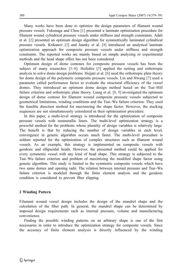 Composite dome Shape and Pressure Vessels Optimization | PDF