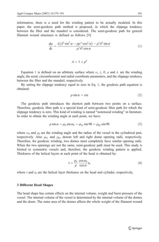 Composite dome Shape and Pressure Vessels Optimization | PDF