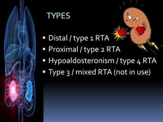 renal tubular acidosis (RTA) | PPTX